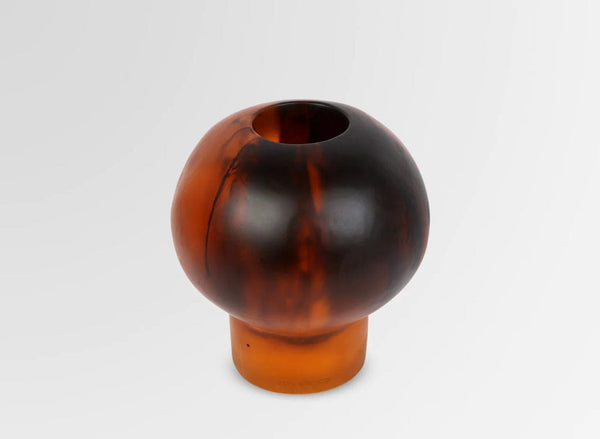 Resin Round Pearl Vase - Tortoiseshell - Greenhouse Interiors